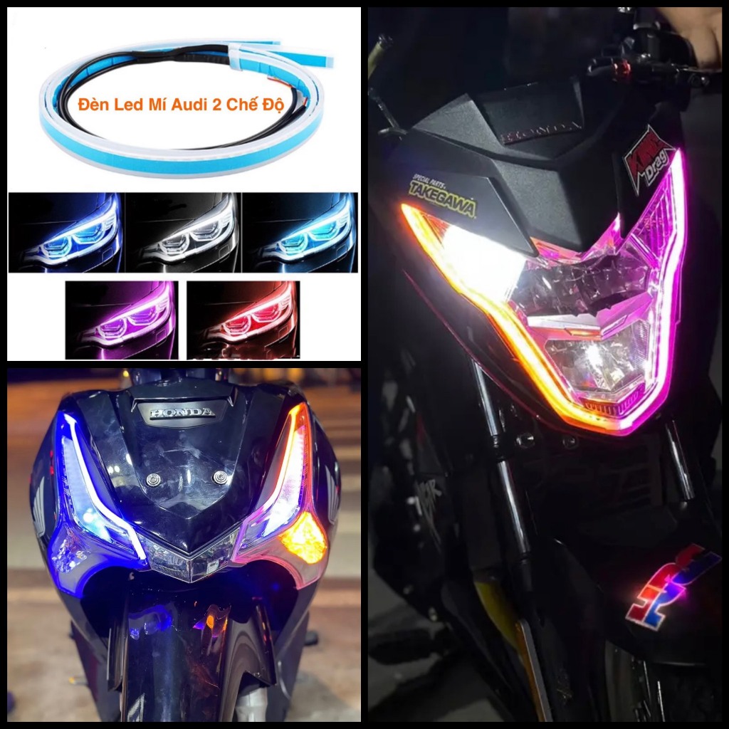 Dây led mí audi chạy đuổi xe máy vision, wave, sirius, winner, exciter ...