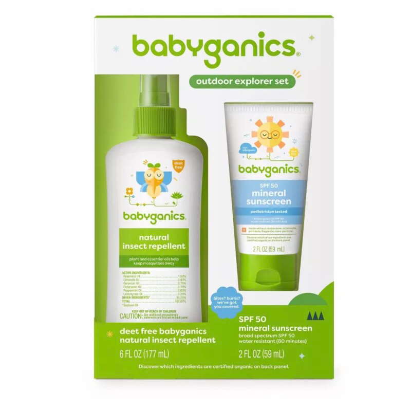Babyganics-Set gồm tinh dầu xịt chống muỗi cho bé(177ml) + kem chống ...