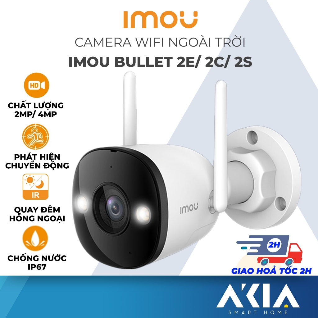 Camera ngoài trời IMOU Bullet 2E/ 2C/ 2S, độ phân giải 2mp/4mp, phát ...