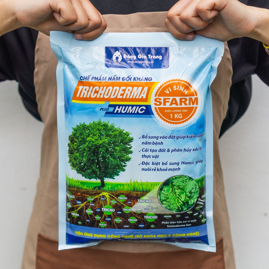 Nấm Đối Kháng Trichoderma Plus Humic SFARM (Bao 1kg) - Bổ sung vi sinh ...