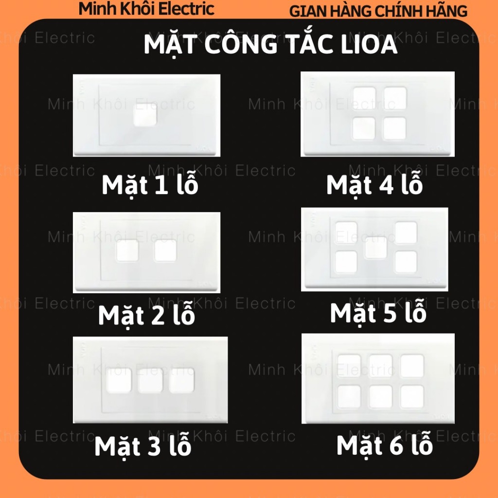 Mặt công tắc Lioa vuông E18S, mặt ổ cắm điện âm tường hoặc lắp nổi Lioa,mặt nạ điện Lioa,mặt che ...