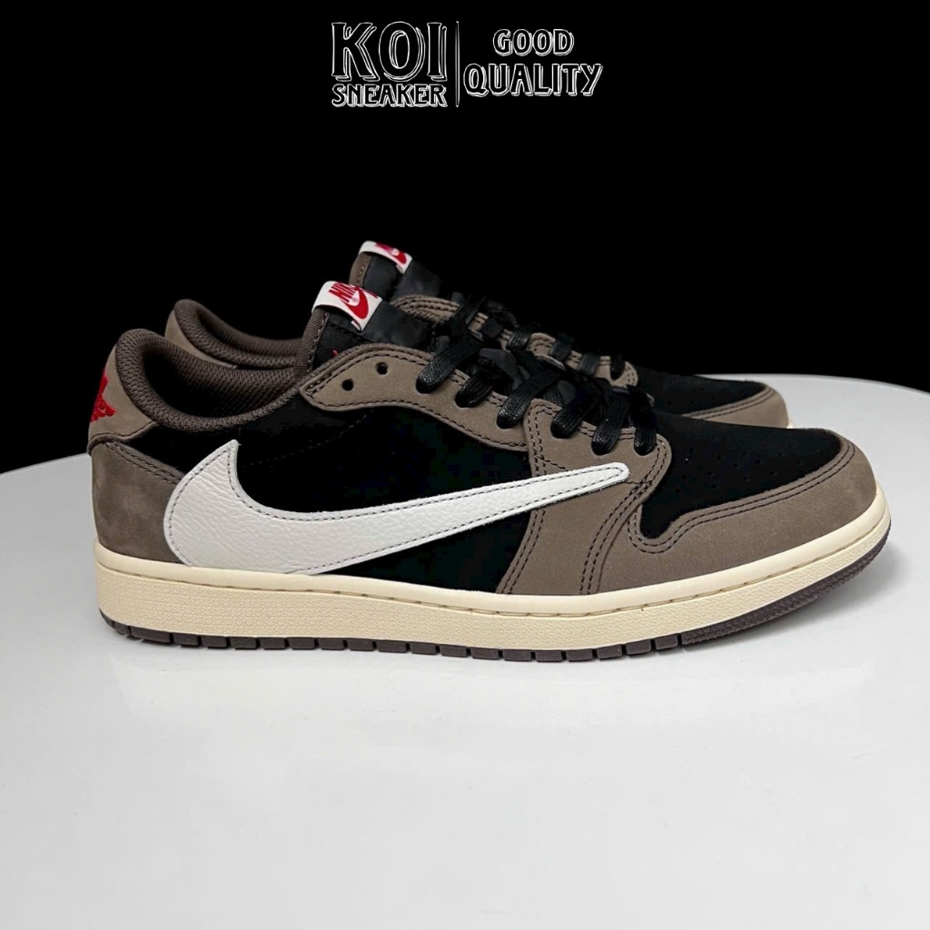 Giày jordan 1 low travis og, jd1 travis nâu đen bản đẹp dây sáp, kèm 3 ...