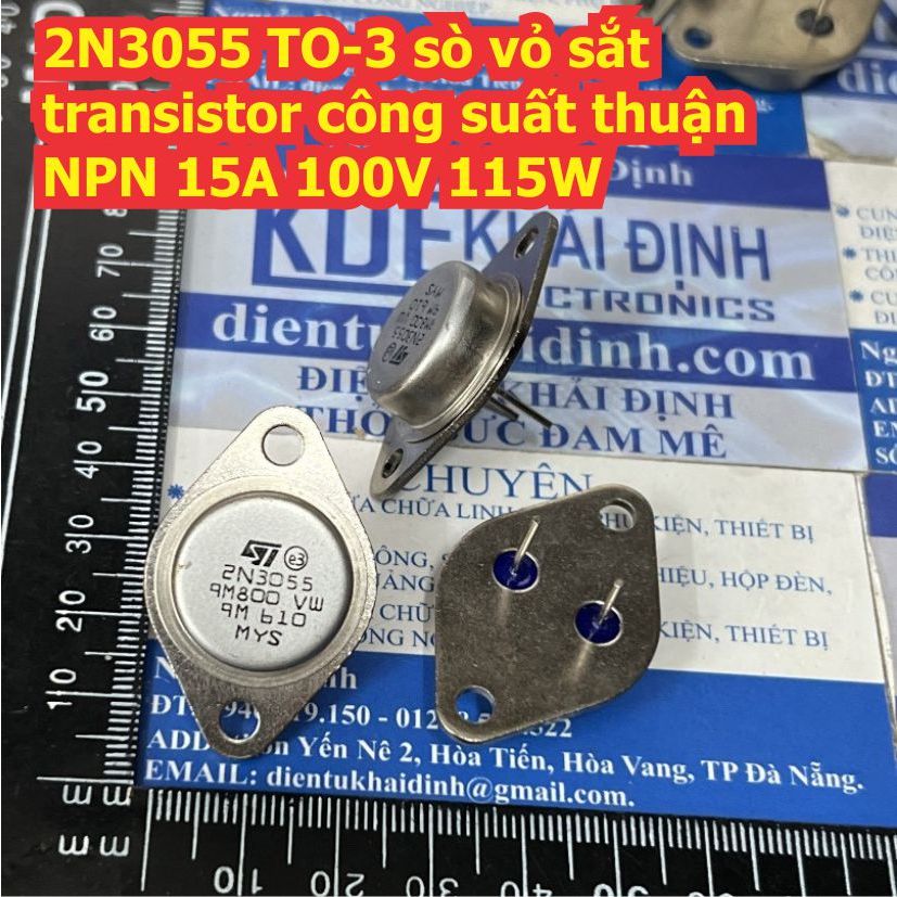 3 con 2N3055 3055 TO-3 sò vỏ sắt transistor công suất NPN 15A 100V 115W ...