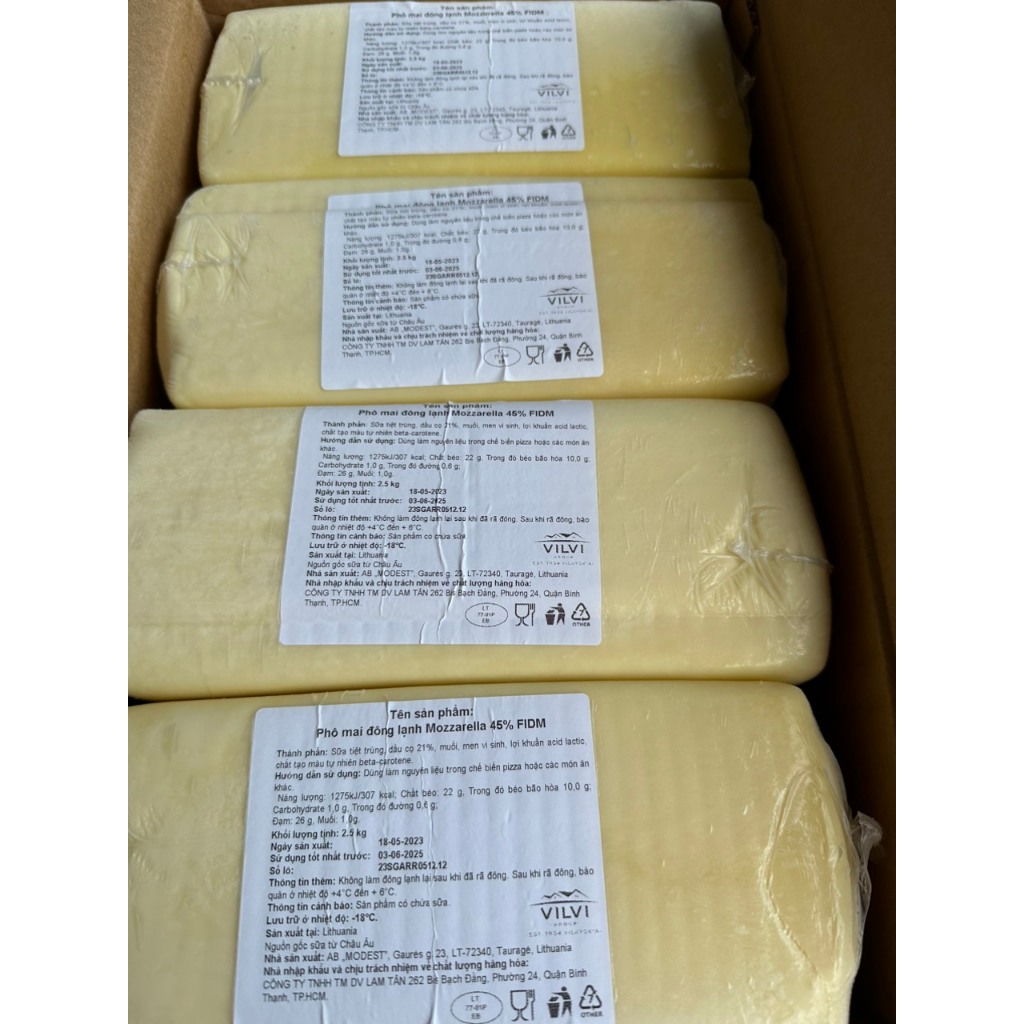 Phô Mai Khối Mozzarella Vilvi - 2.5kg/khối | Shopee Việt Nam