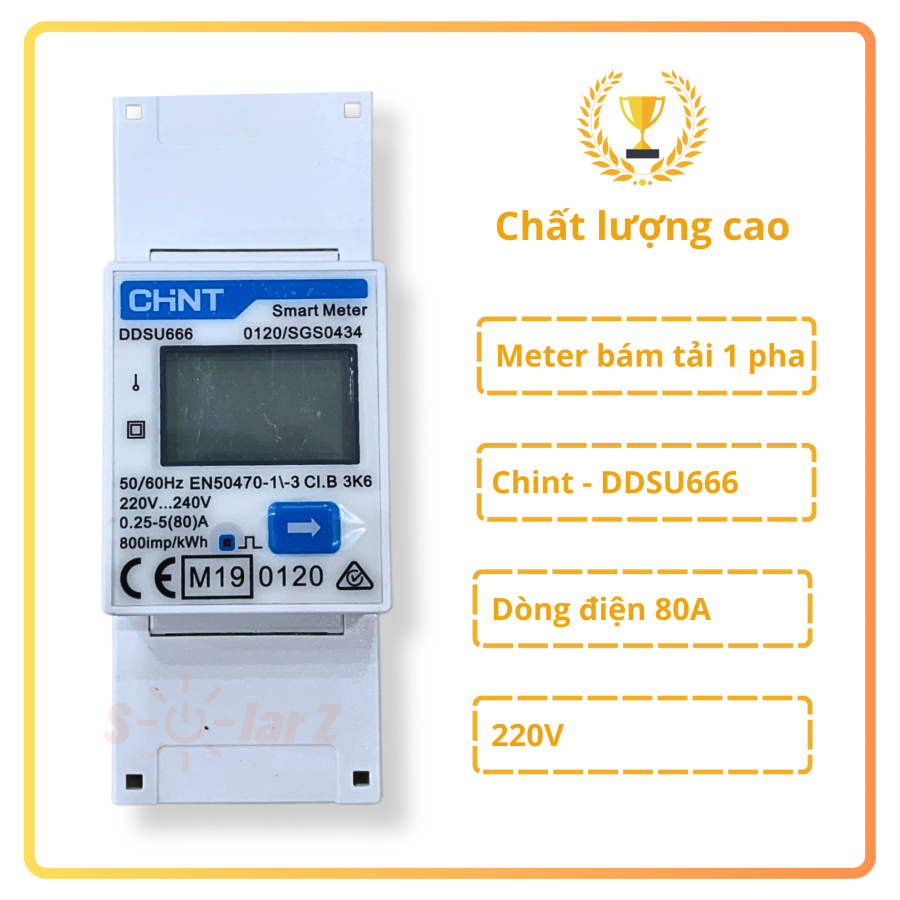 Meter Bám Tải 1 Pha Chint DDSU666 Dùng Cho Hệ Điện Mặt Trời 220V ...