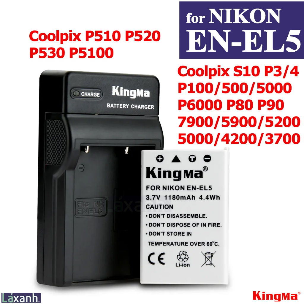 Nikon EN-EL5 | Pin và sạc máy ảnh Nikon Coolpix S10 P6000 P5000 P500 ...