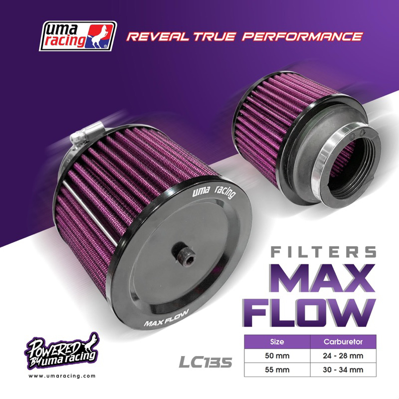 Lọc Gió Trụ UMA Racing Maxflow họng 50 & 55 cho exciter winner raider ...