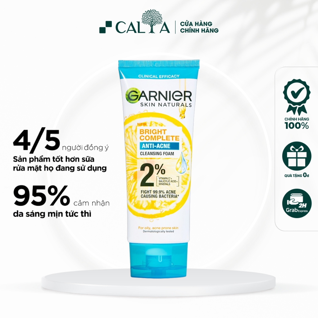Sữa Rửa Mặt Garnier 3 In 1 Giảm Mụn, Sáng Da - Garnier Bright Complete ...