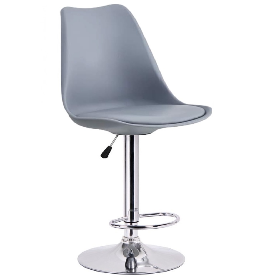 Ghế ngồi quầy bar live strame lưng cao nhựa lớn có lót nệm chân mâm ...