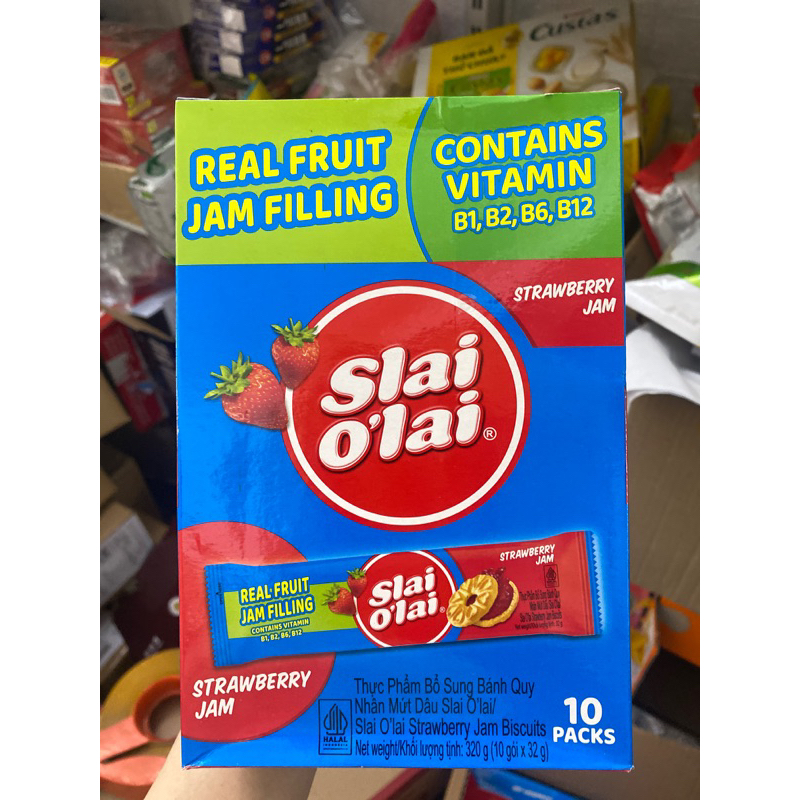 Bánh Quy Nhân Mứt Dứa/Việt Quất/Dâu Slai O'lai Hộp 320g (10 gói x32g) | Shopee Việt Nam