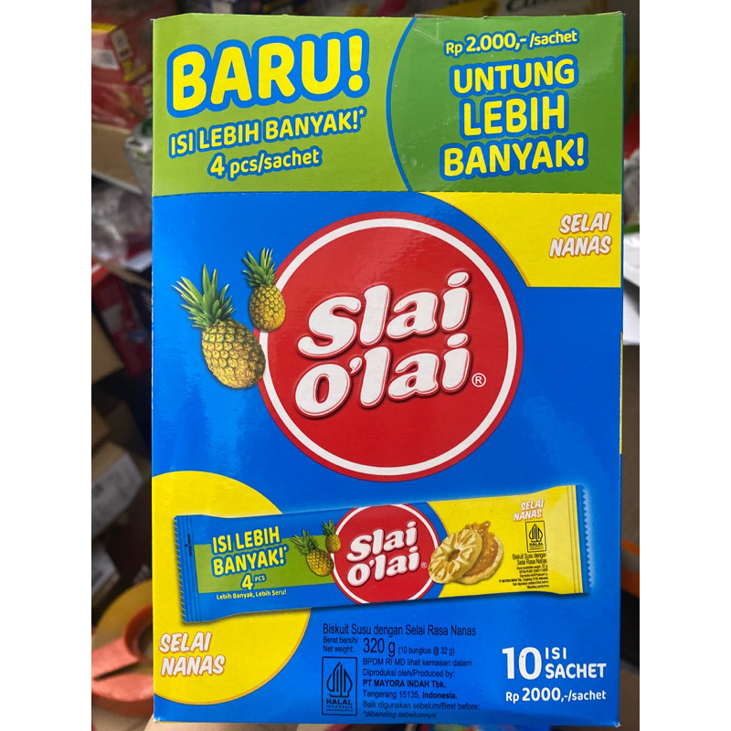 Bánh Quy Nhân Mứt Dứa/Việt Quất/Dâu Slai O'lai Hộp 320g (10 gói x32g) | Shopee Việt Nam