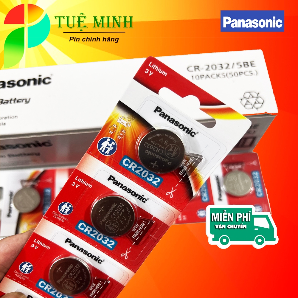 ( Vỉ 5 Viên ) Pin Panasonic CR2032 pin 3V chính hãng, Pin Cmos, pin ...