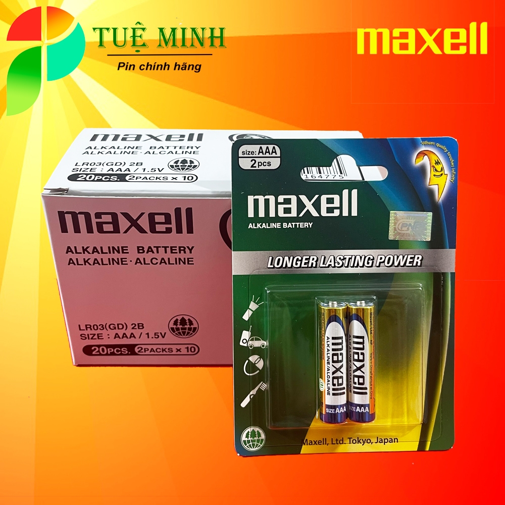 Pin Maxell AAA alkaline, Pin đũa AAA Maxell 1.5V chính hãng ( Vỉ 2 Viên ...
