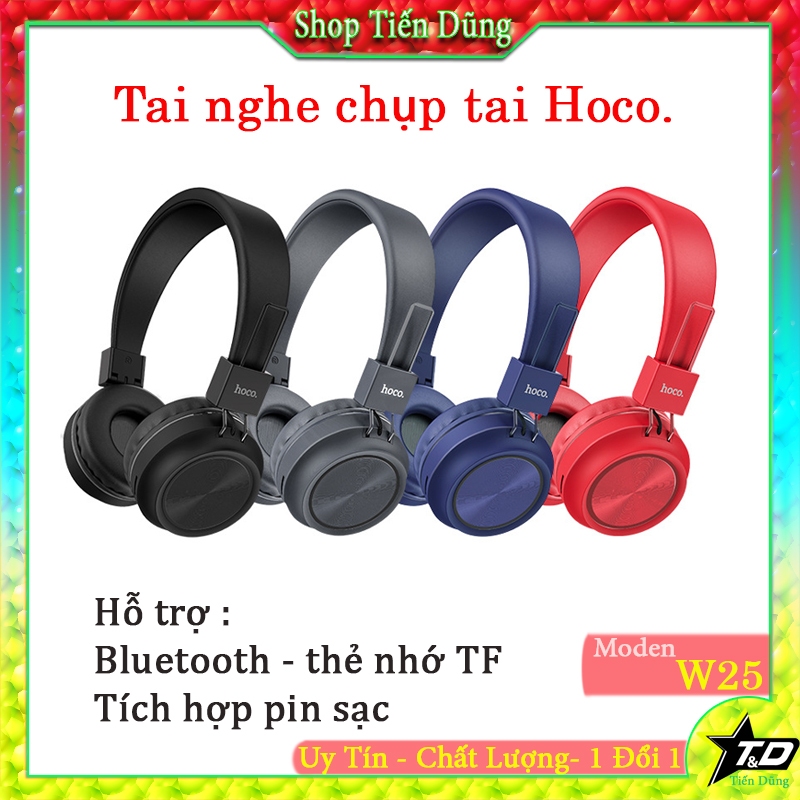 Tai nghe chụp tai hoco w25 chính hãng- Tai nghe có thể cắm thẻ nhớ TF, cổng AUX 3.5 mm | Shopee ...
