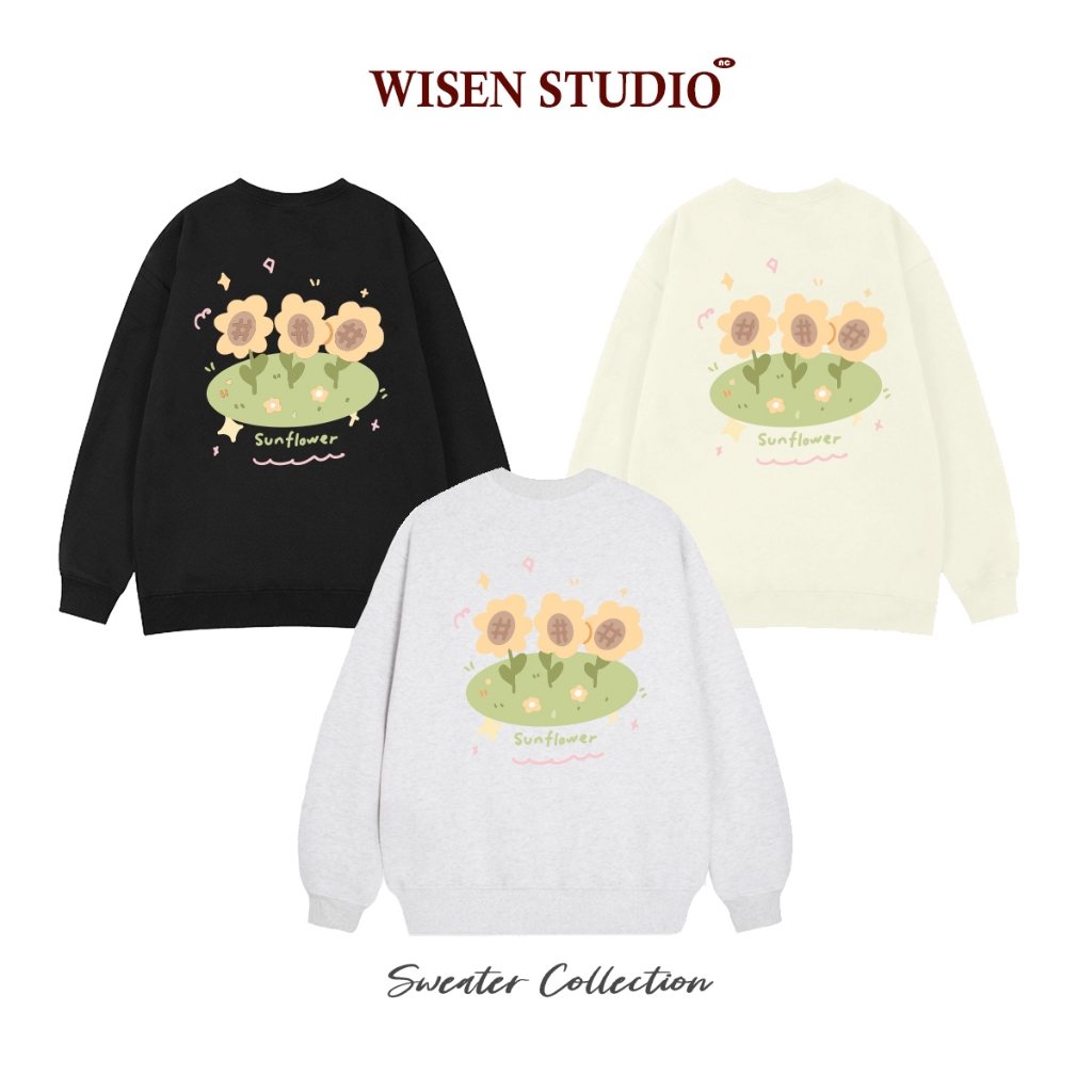 Áo sweater local brand WISEN nỉ bông form rộng oversize unisex mẫu ...