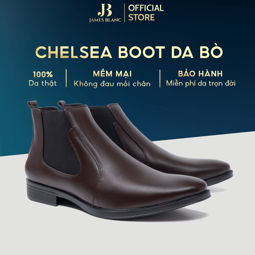 Giày Boot da bò - JB JAMES BLANC - G-12 - Nâu, Đen, chất da mềm mịn ...