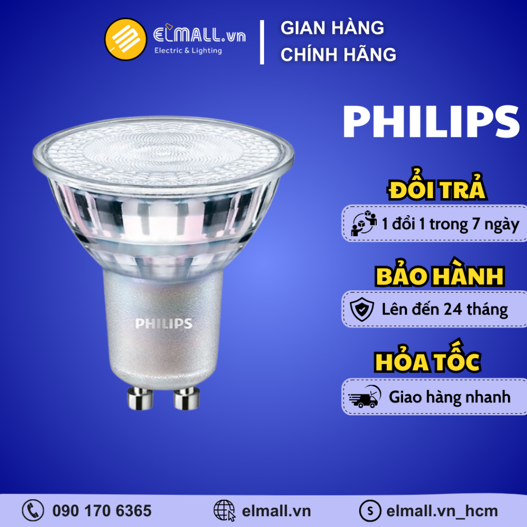 Đèn Led Chiếu điểm Philips Spotlight Masterled 4 9w 220v Gu10 36d Dim