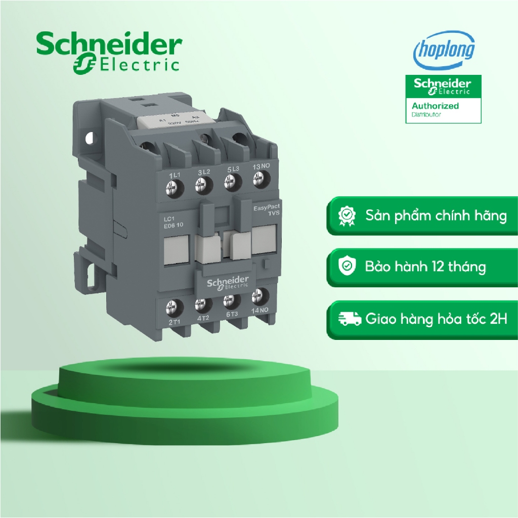 Khởi động từ Schneider LC1E0610M5 3P 6A 2.2kW 220VAC Coil 1NO | Shopee ...
