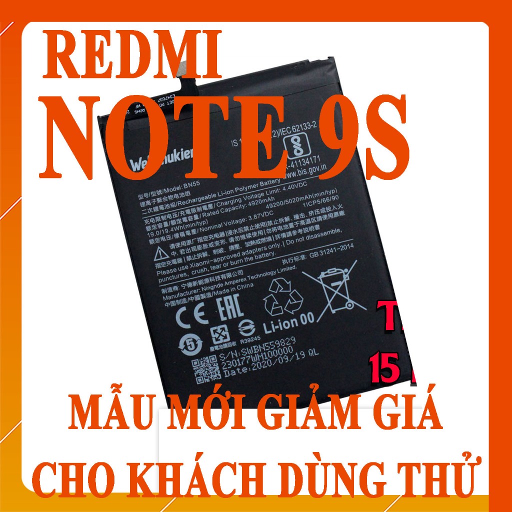 Pin Scud cho Xiaomi Redmi Note 9S - BN55 dung lượng 5020mAh | Shopee ...