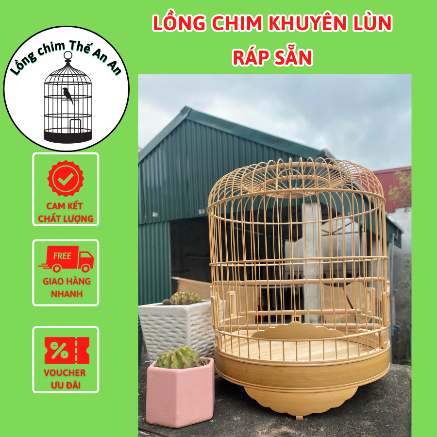 Lồng chim khuyên lùn trúc trắng, size 22x22, đầy đủ phụ kiện - Lồng ...