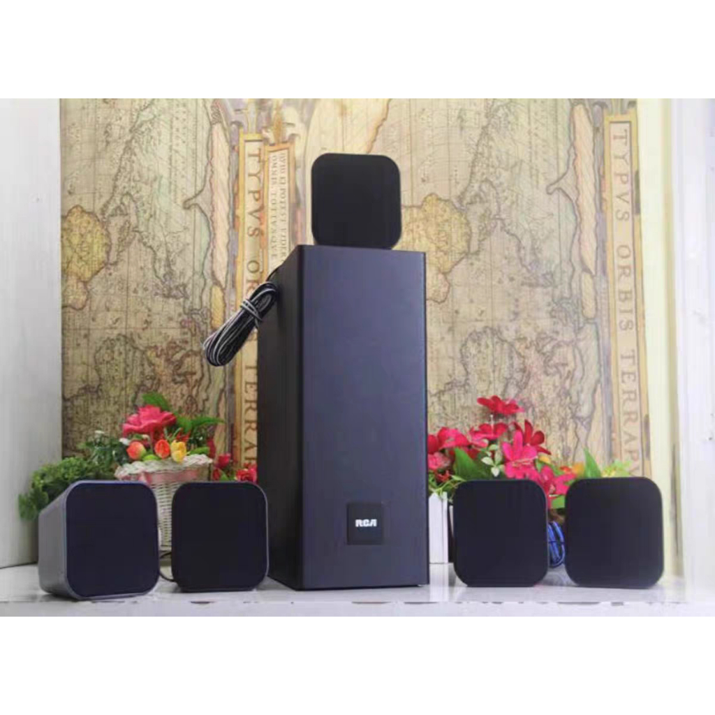 Bộ loa 5.1 RCA gồm 1 Sub hơi 5.25inch , 5 Loa vệ tinh loa toàn dải dùng cho âm ly, loa vi tính ...
