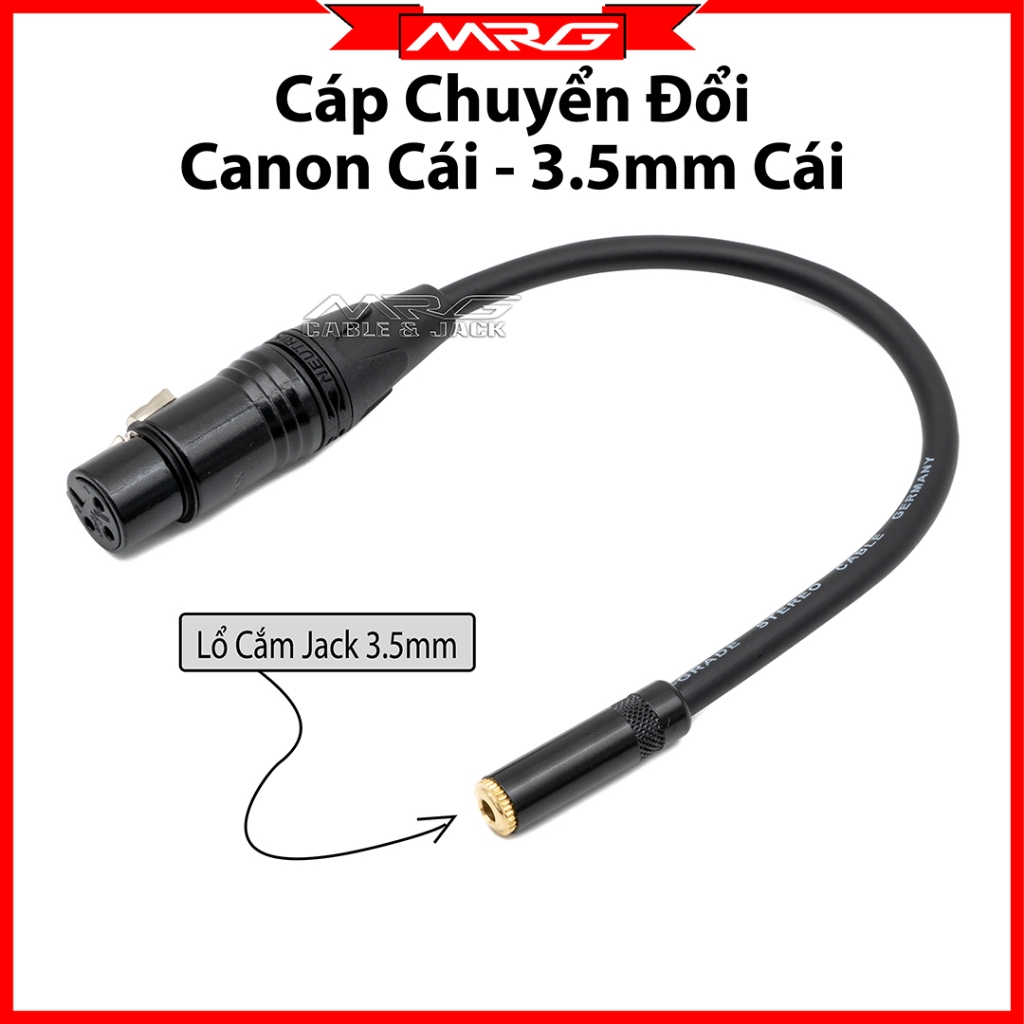 Cáp Chuyển Jack Canon Cái Sang Jack 3.5mm Cái (XLR-Female To 3.5mm ...
