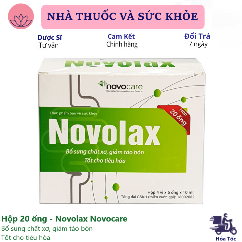 Hộp 20 ống - NOVOLAX Novocare bổ sung chất xơ giảm táo bón | Shopee ...