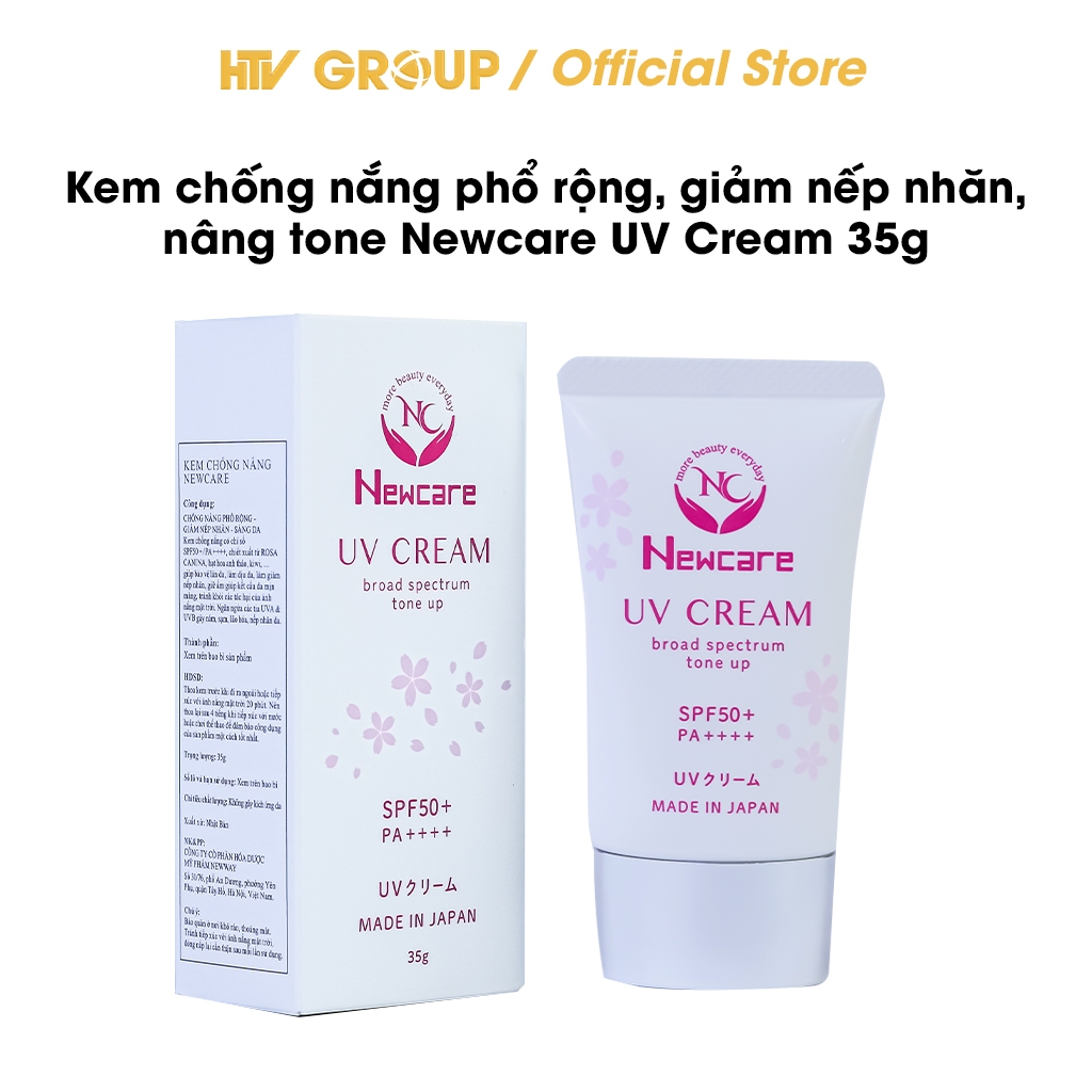 Kem chống nắng phổ rộng, giảm nếp nhăn, nâng tone Newcare UV Cream SPF 50+ PA++++ 35g | Shopee ...