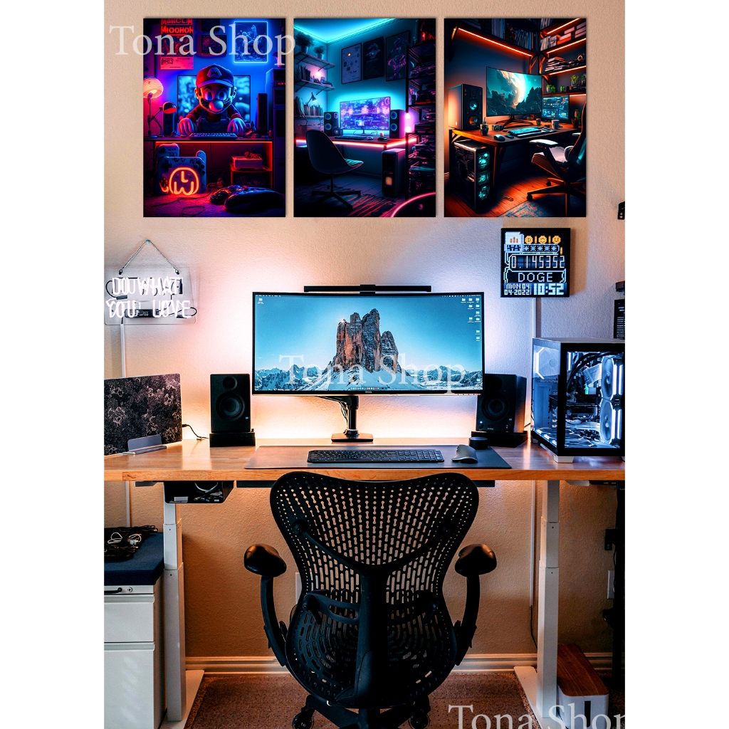 Poster, tranh ảnh dán tường góc làm việc, góc PC đẹp. Kích thước A3, A4 ...