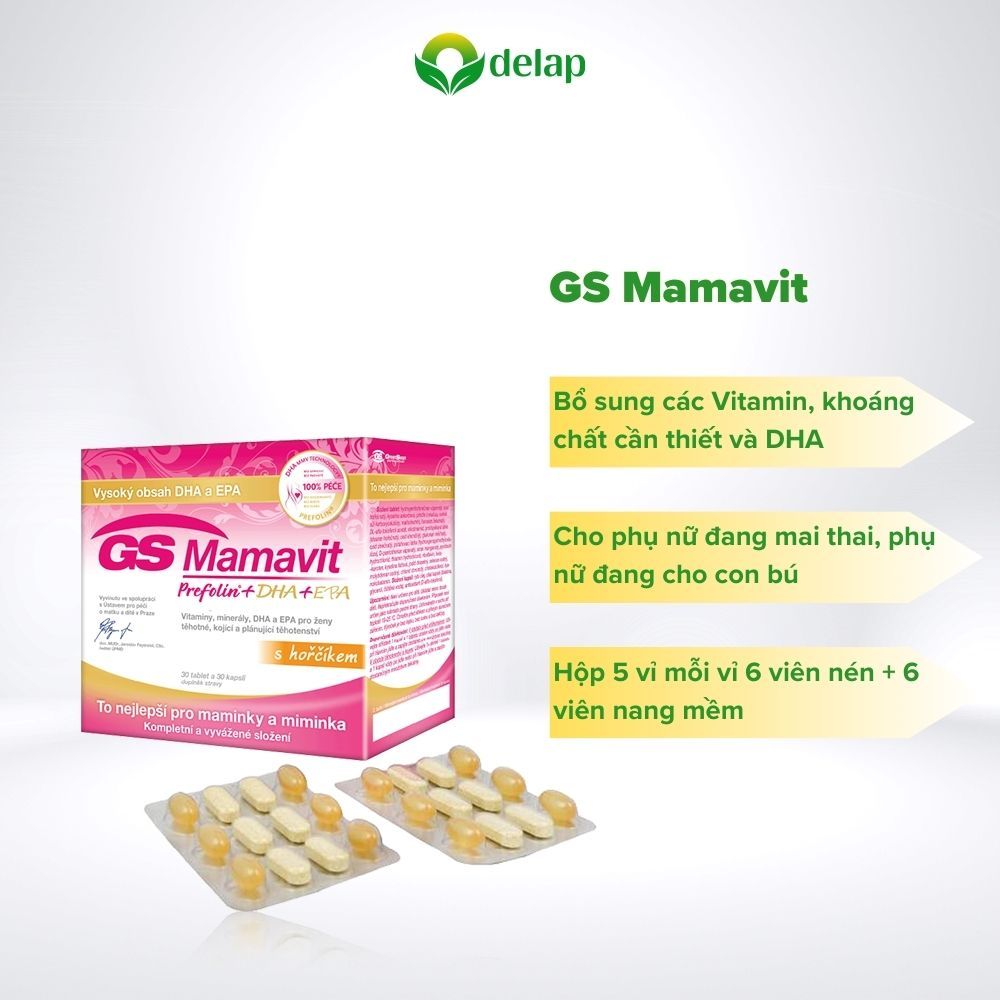 DHA cho bà bầu GS Mamavit 60 Viên bổ sung Vitamin tổng hợp, DHA, EPA ...