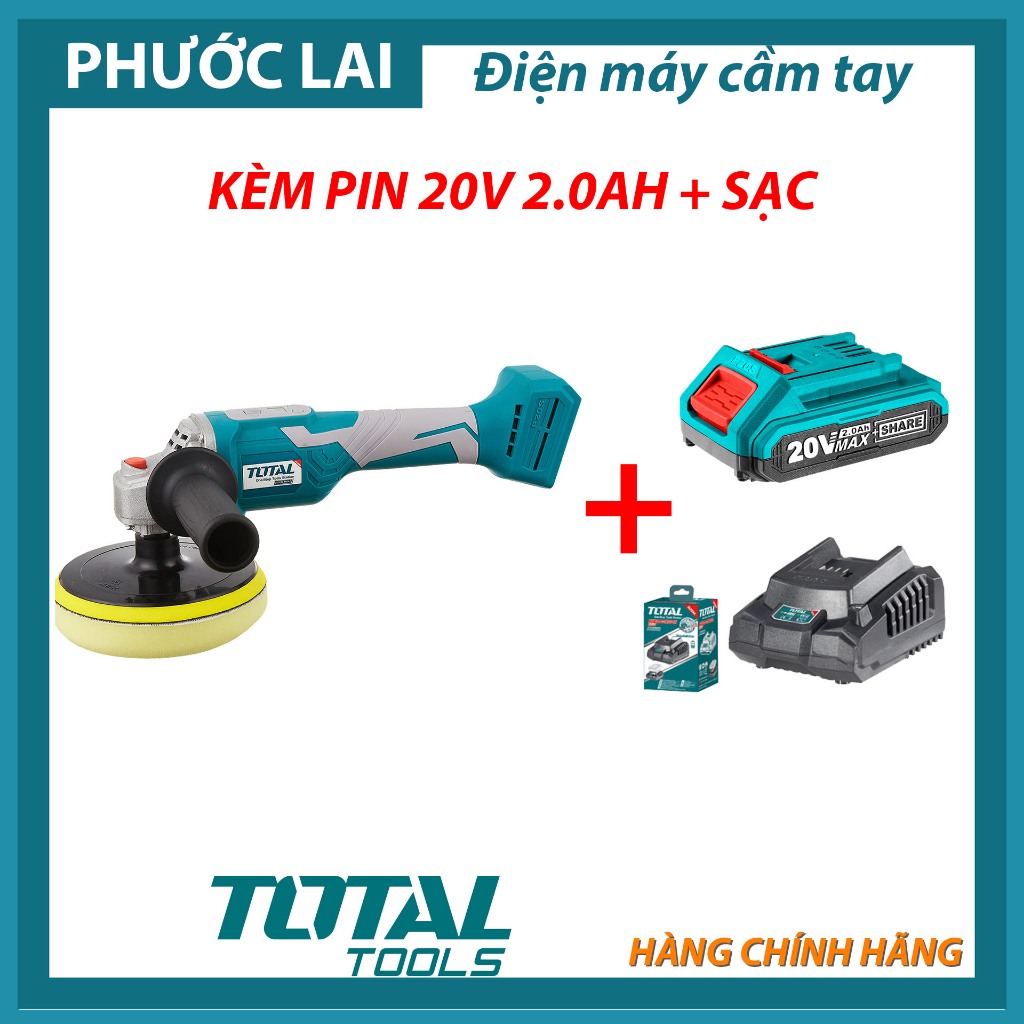 Máy đánh bóng màn hình LCD hiển thị tốc độ dùng pin Lithium 20V TOTAL ...