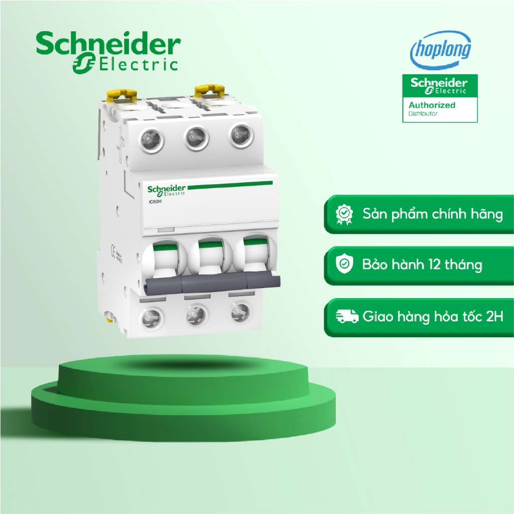 Cầu dao tự động MCB Schneider A9F84363 - Acti9 iC60H, 3P, 63A, 10kA ...