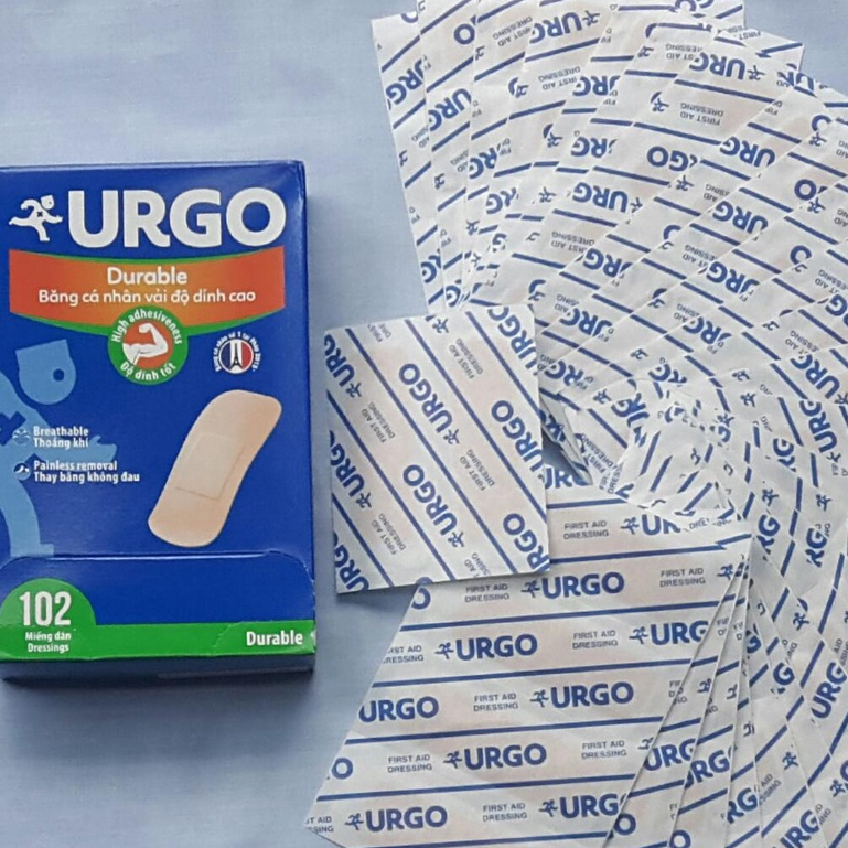 [04/ miếng] Băng Cá Nhân Vải Độ Dính Cao Urgo Durable thay băng không ...
