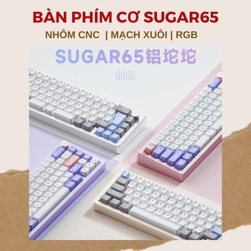 KIT bàn phím cơ SUGAR 65 nhôm CNC mạch xuôi plate FR4 | Shopee Việt Nam