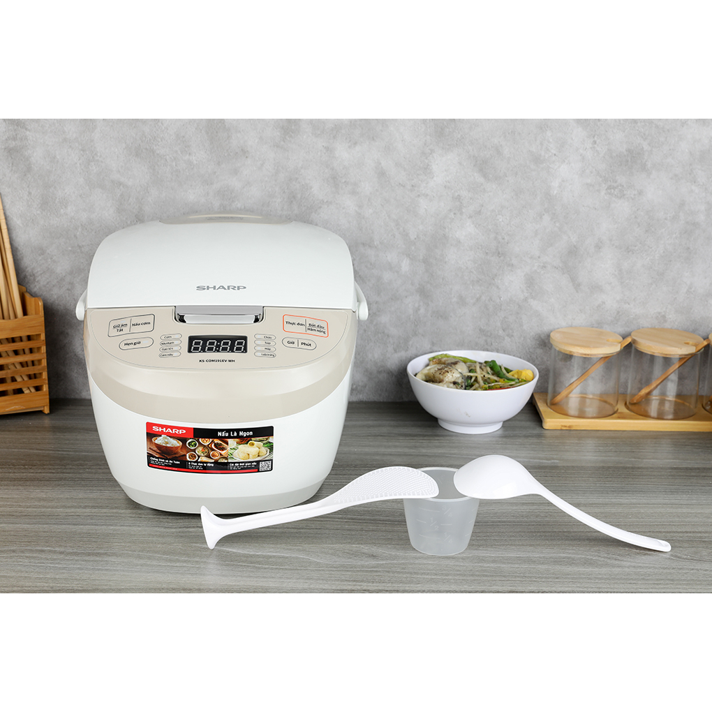 Nồi cơm điện tử Sharp 1.8 lít KS-COM191EV-WH - sản phẩm chính hãng ...