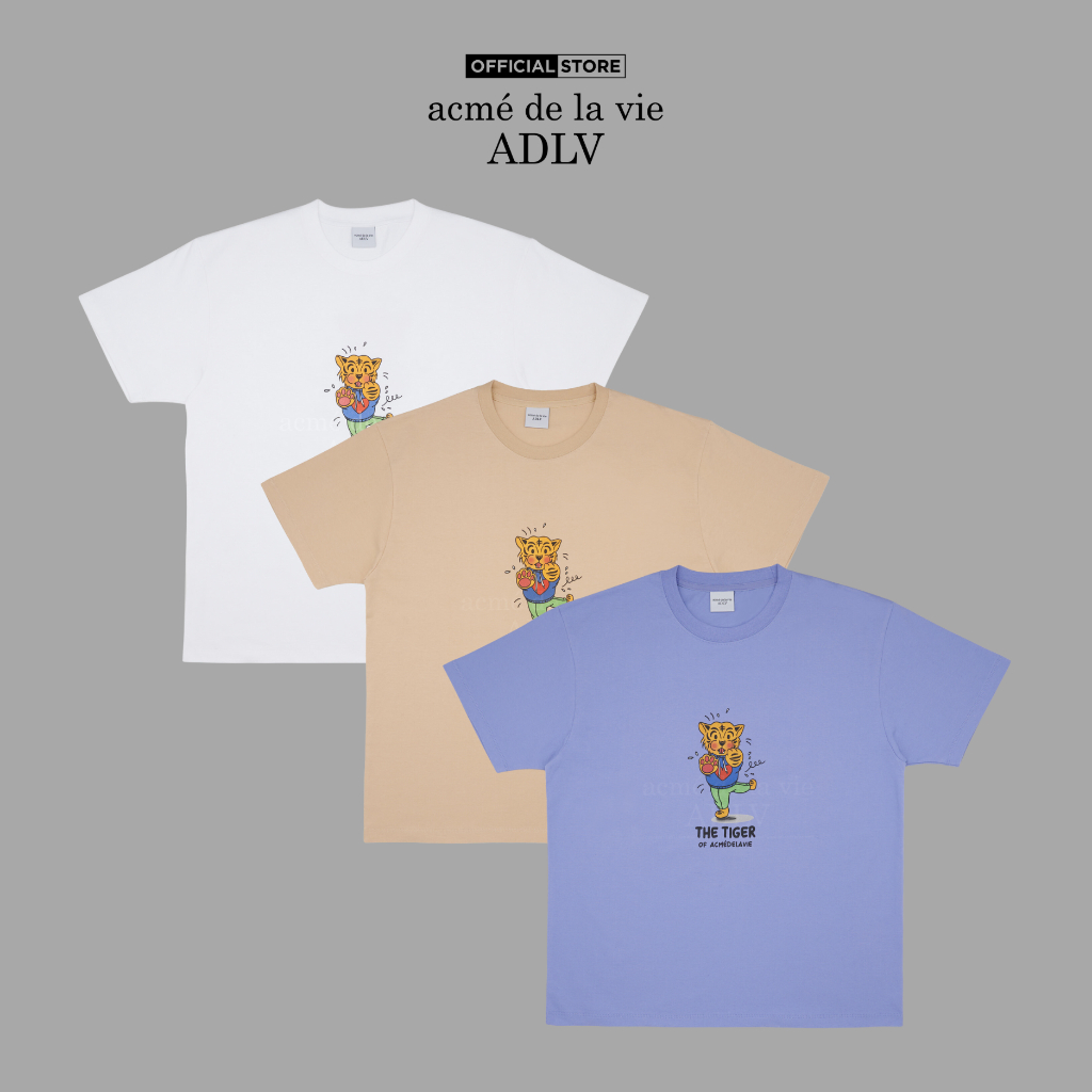 Áo thun ADLV THE TIGER dáng suông màu trắng/tím/be - Hàng chính hãng ...