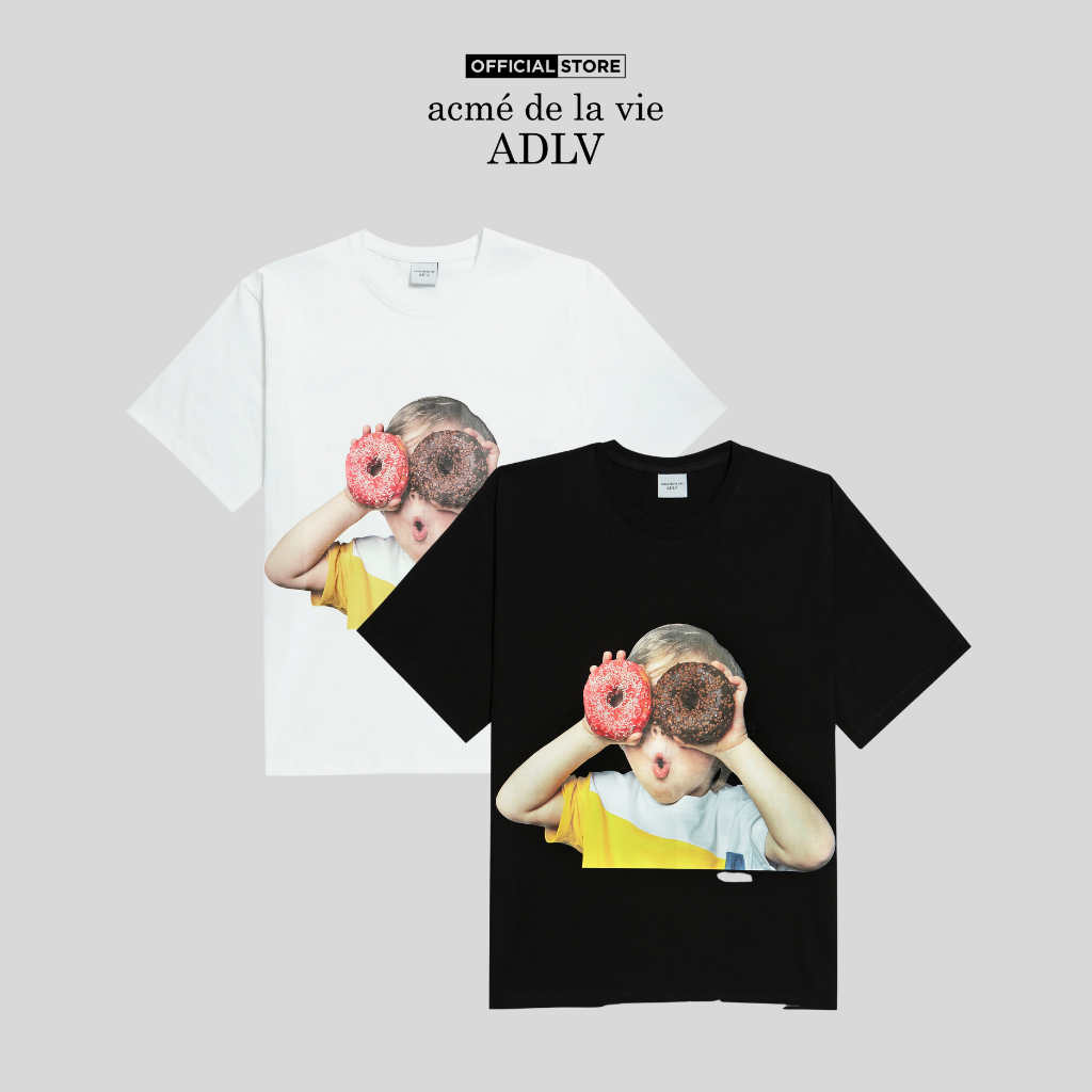 Áo thun ADLV Baby Face DONUTS 1 R dáng oversized màu đen/trắng - Hàng ...
