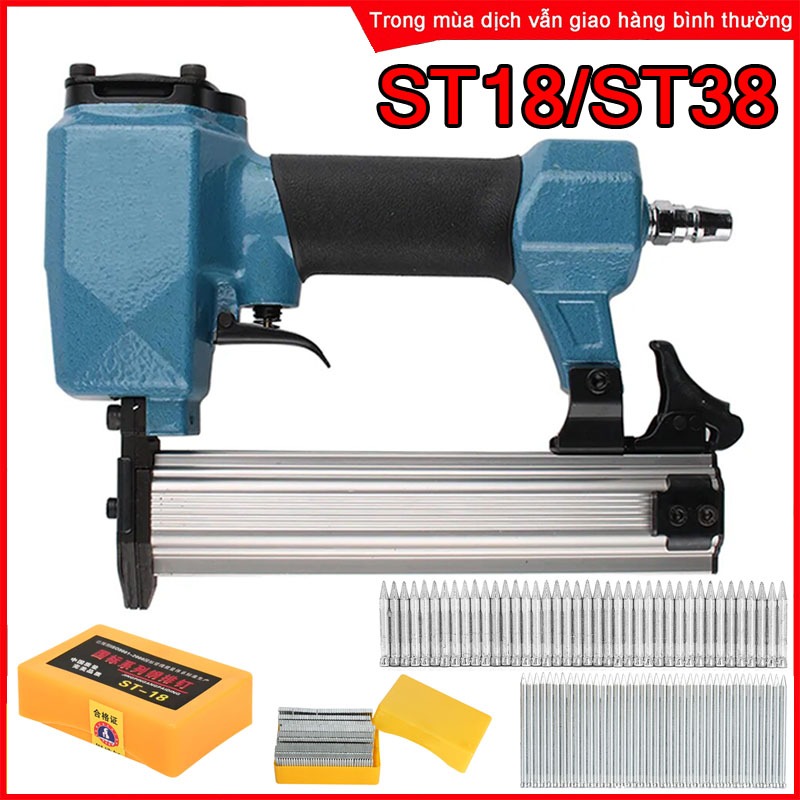 súng bắn đinh ST18/ST38,Máy bắn đinh ghim thẳng dùng hơi,máy bắn đinh gỗ công nghiệp dùng cho ...