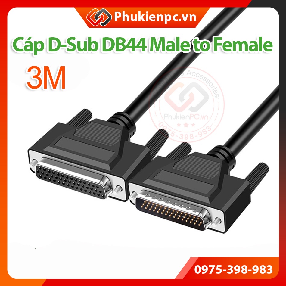 Dây cáp COM DB44 Male to DB44 Female, dài 3M, Đực - Cái. Sử dụng điều ...
