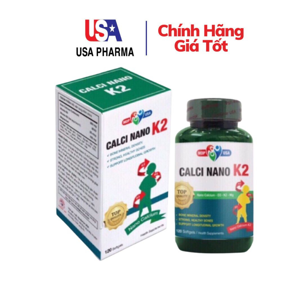 Viên uống Calci Nano K2 Mediphar bổ sung thêm thành phẩn Vitamin D3, K2 giúp hấp thu tốt canxi ...