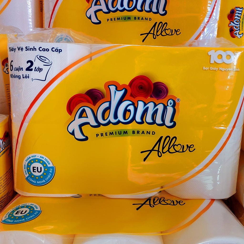 Giấy vệ sinh Adomi Allove không lõi 6 cuộn /lốc | Shopee Việt Nam