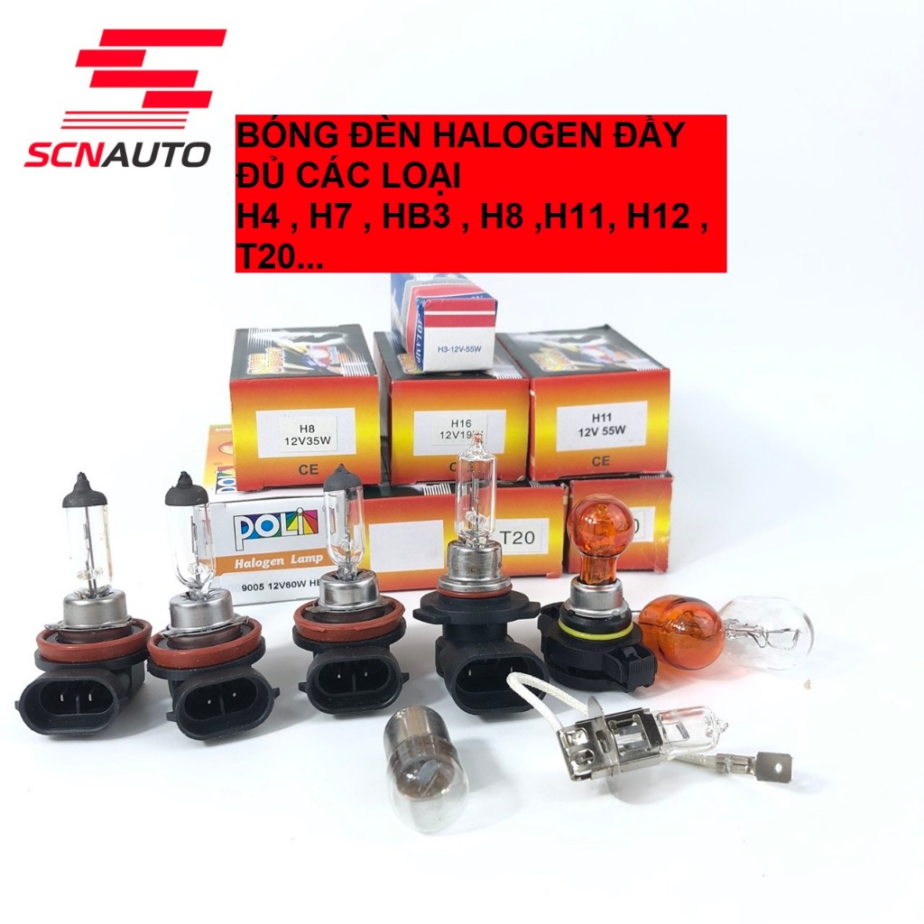 Bóng Đèn Halogen cho nhiều dòng xe H3 H4 H7 H8 H11 H6 H16 9005 HB3 T20 | Shopee Việt Nam
