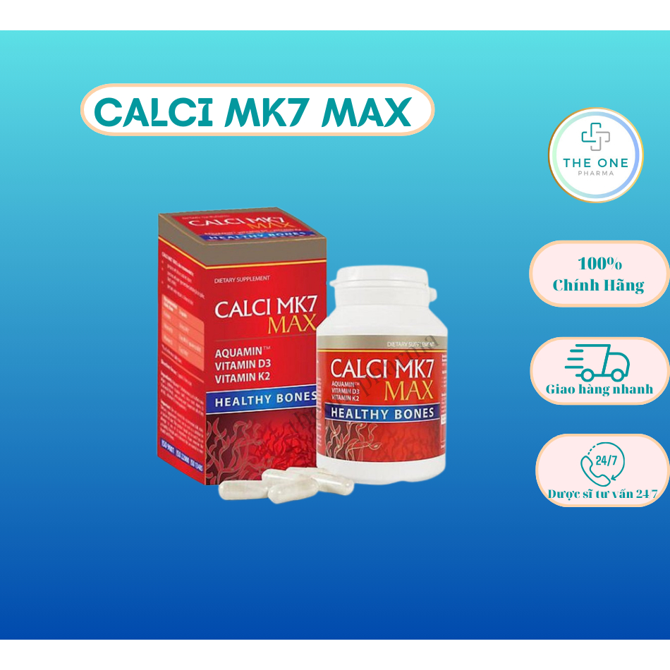 Calci MK7 Max - Viên uống Canxi Mk7 Max, canxi tảo đỏ tự nhiên, vitamin D3 K2 MK7, giúp bé phát ...