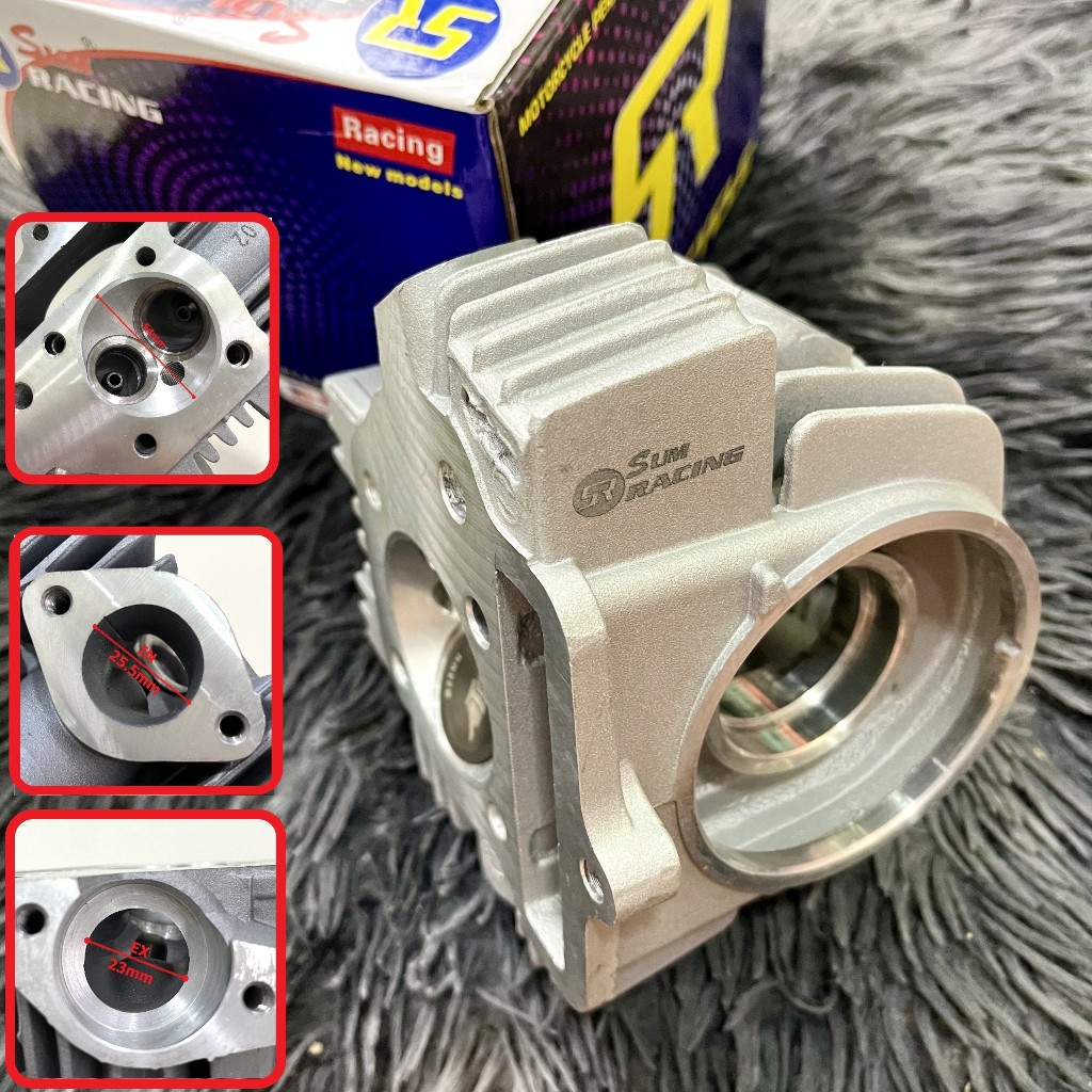 Vỏ đầu Wave độ chảo tròn piston 54-56 [SUM-RACING] Van 24 28 dùng cho ...