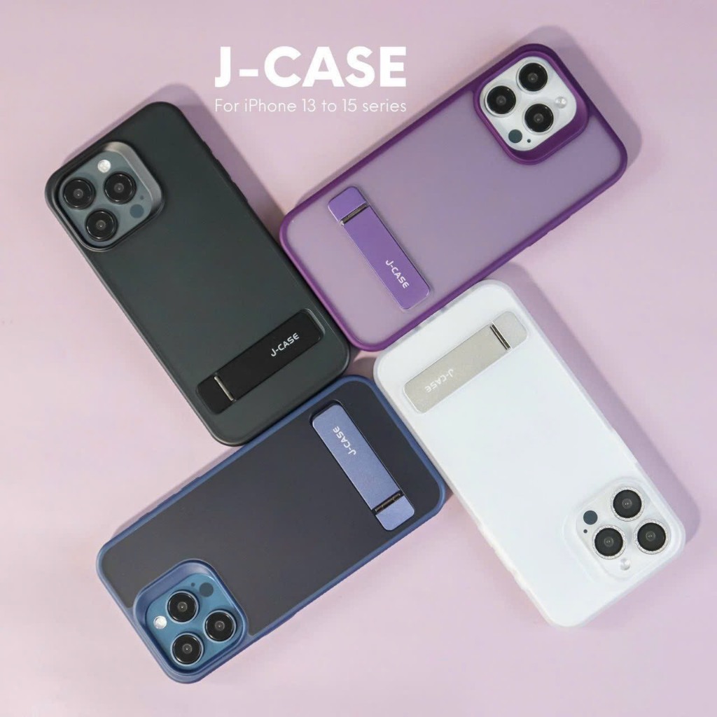 Ốp Lưng Nhám Kèm kệ đỡ J-Case cho IPhone 15 Pro Max, 12 , 13 , 14 Pro ...