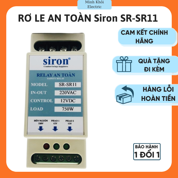 Rơ le an toàn cho phao điện máy bơm Siron SR-SR11,relay an toàn,bộ chuyển nguồn phao điện về 12V ...