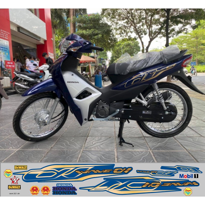 Tem Xe Máy Wave Alpha 1105 | WAVE1105 | Tem PVC Siêu Bóng Chống Bay Màu ...