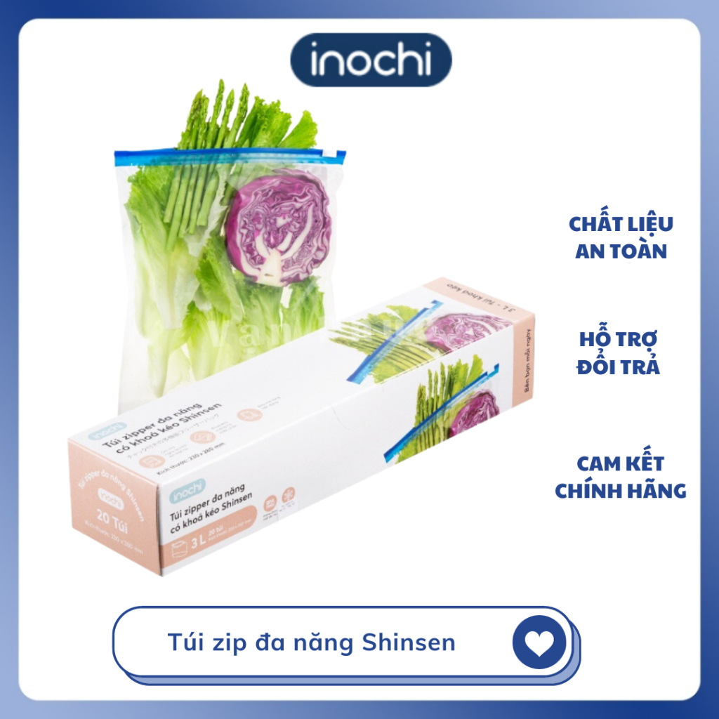 Túi zipper đa năng Shinsen bảo quản sắp xếp thực phẩm an toàn ở nhiệt ...