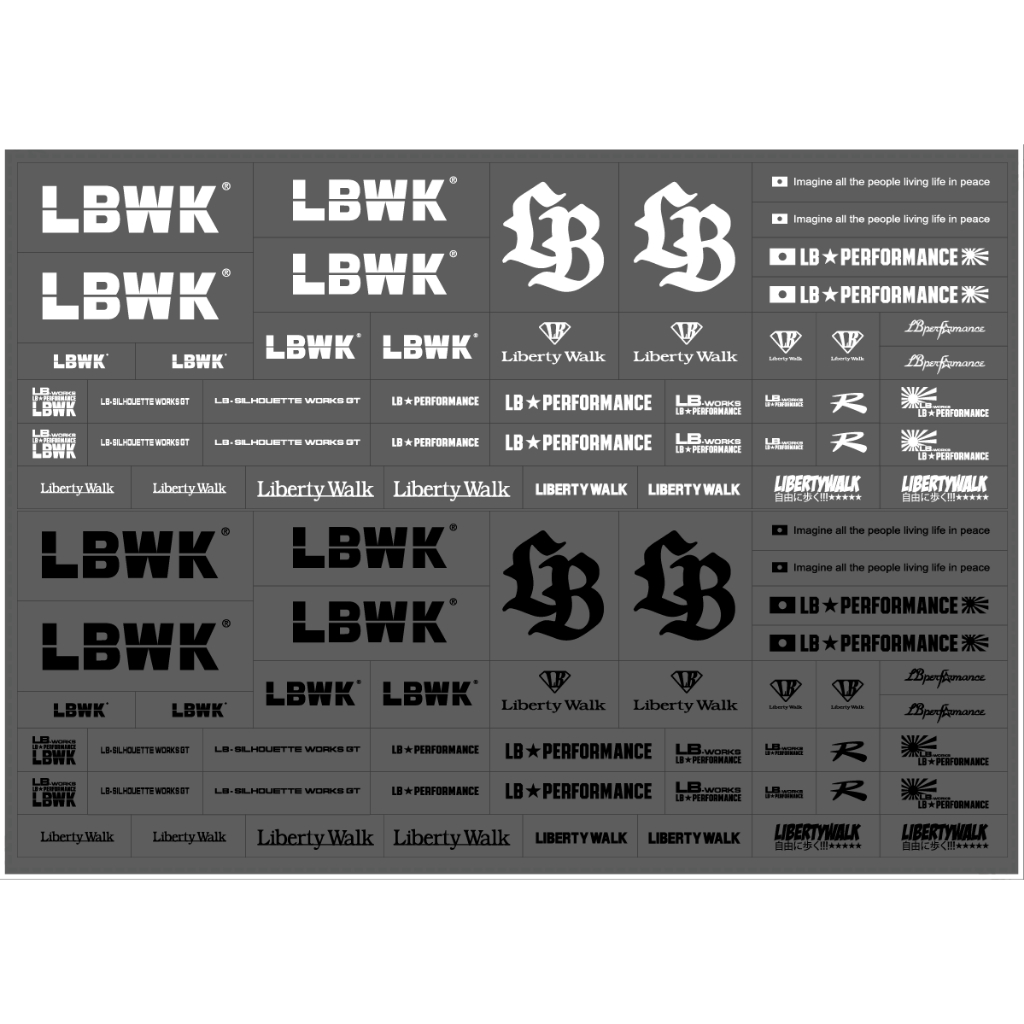 Hugo Studios Decal trượt nước LBWK Liberty Walk tỉ lệ 1/64 chưa phủ ...