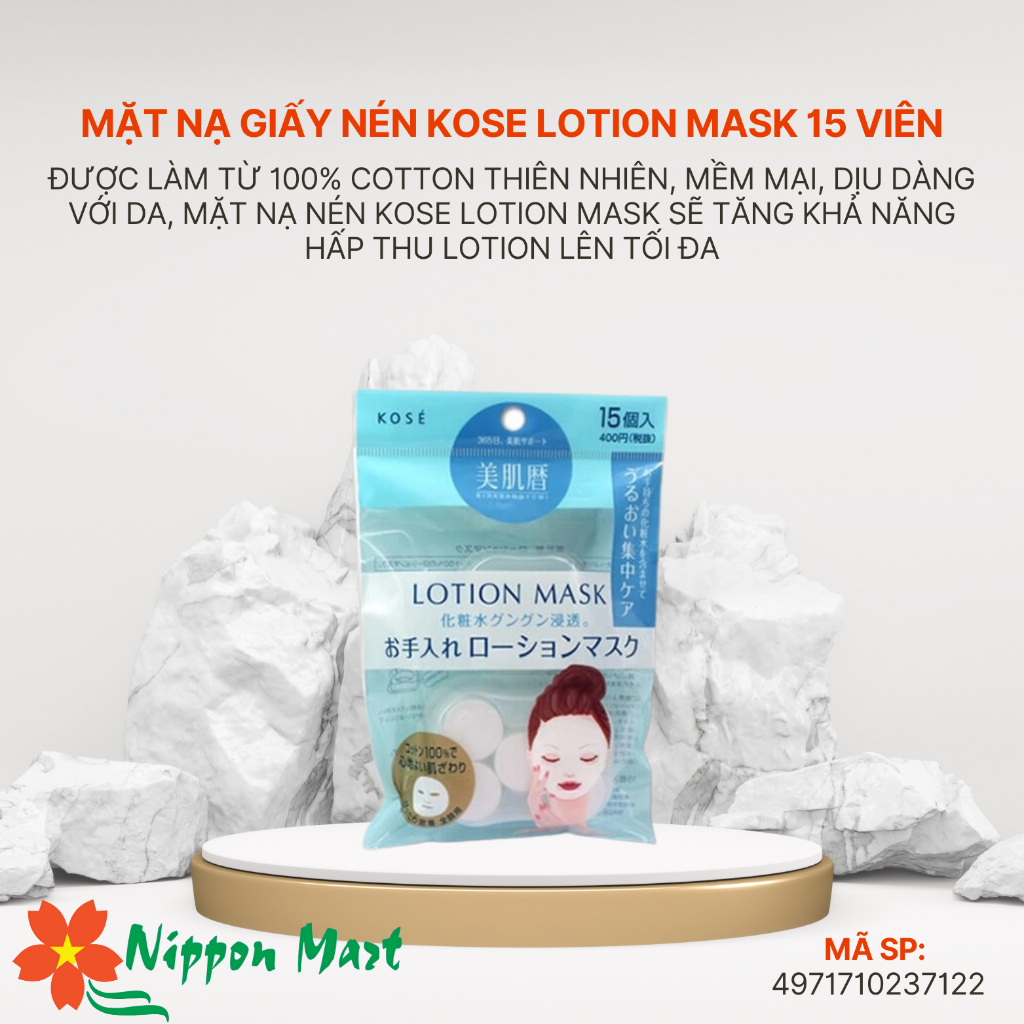 Mặt Nạ Nén KOSE LOTION Mask (15 viên) | Shopee Việt Nam